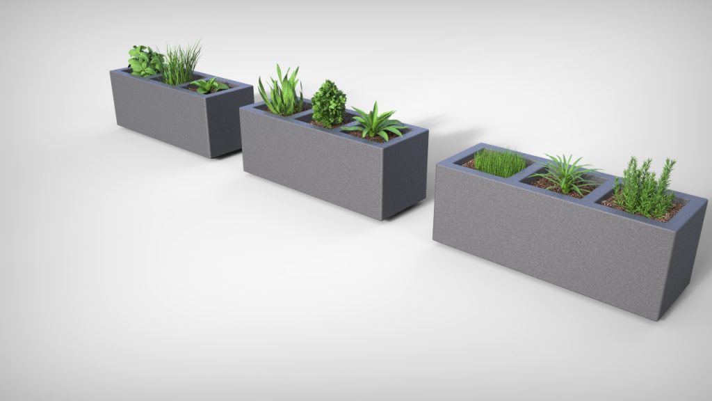 steel planters – rendering sales-ready digital images – IDEARTOR – design